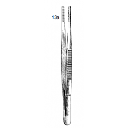 Forceps, inox, straight, 140mm blunt points