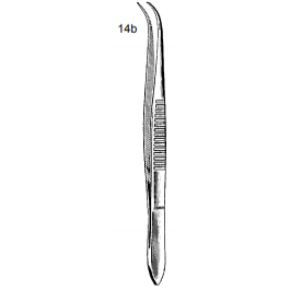 Forceps curved inox fine sharp point 110mm