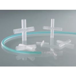 Tubing connectors PP, X-shaped- tubing bore 3-5 mm