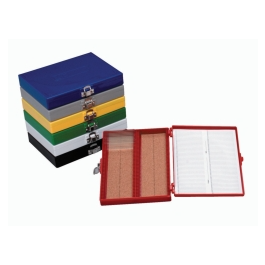 Microscope slide box for 100 slides